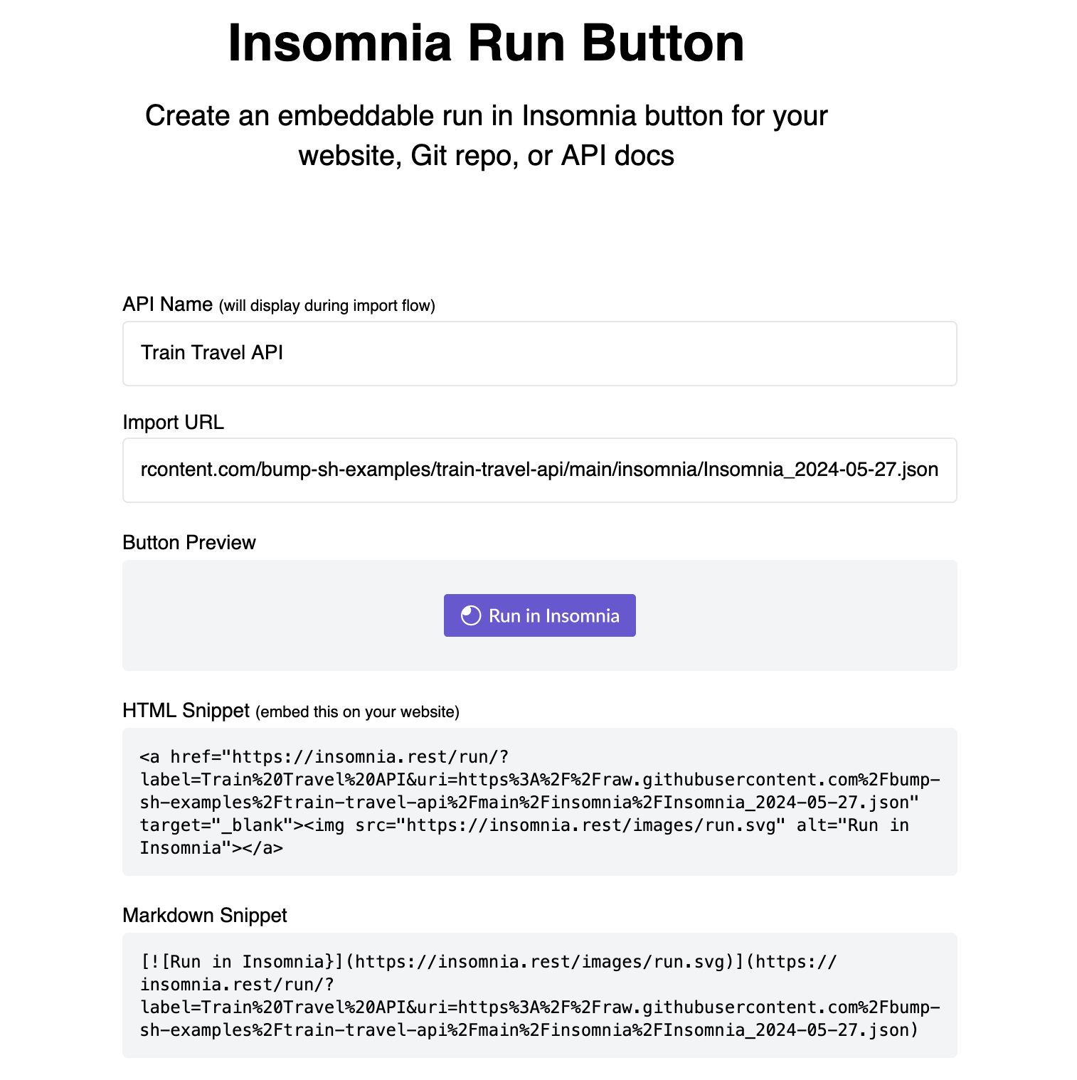 Try HTTP Requests with Insomnia | Bump.sh Docs & Guides